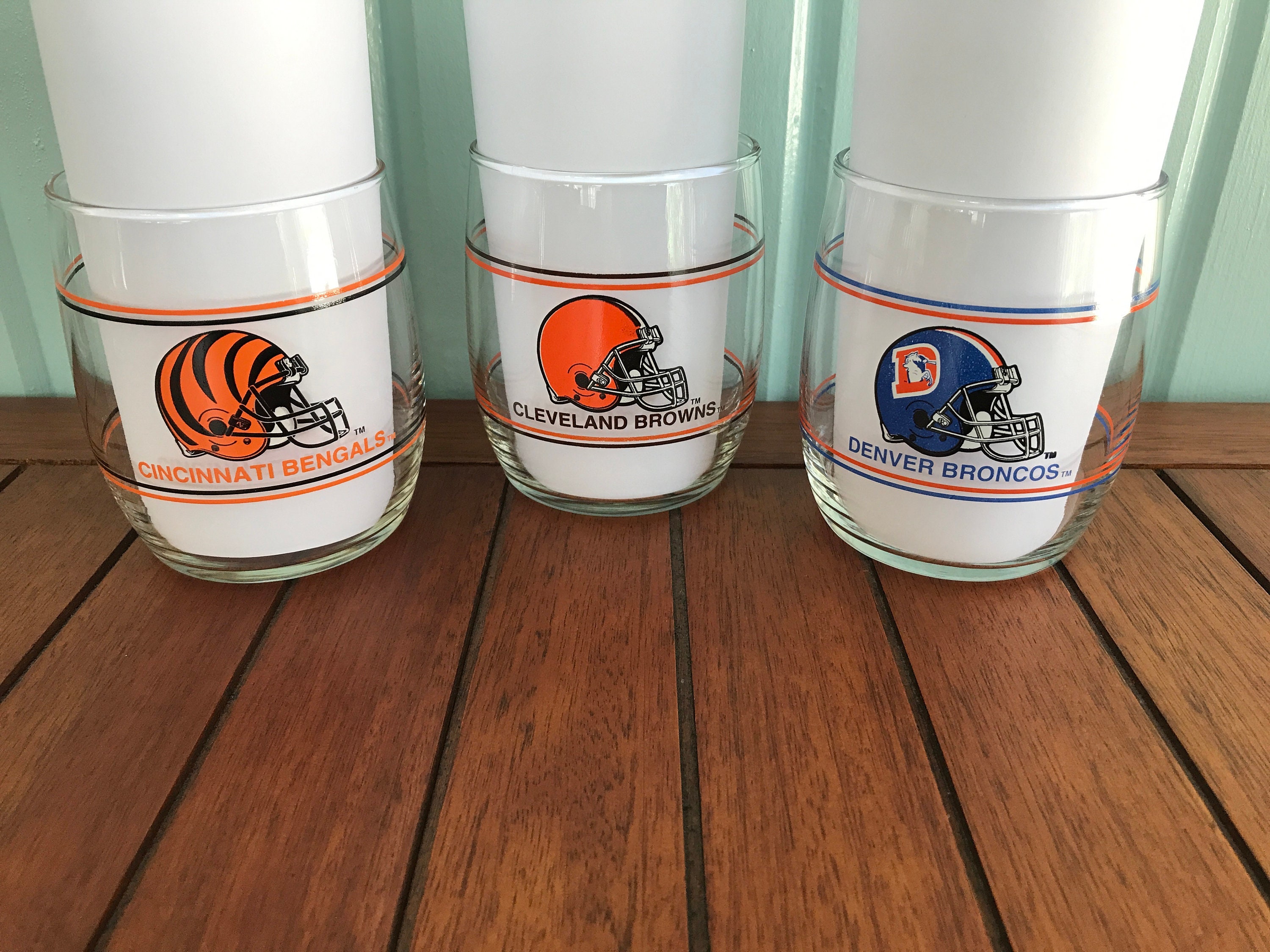 One NFL Football Glass Falcons Bills Bears Bengals - Etsy