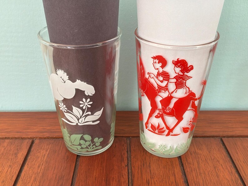 One Vintage Hazel Atlas Alphabet / Letters Glasses - B is for Bunny, D ...