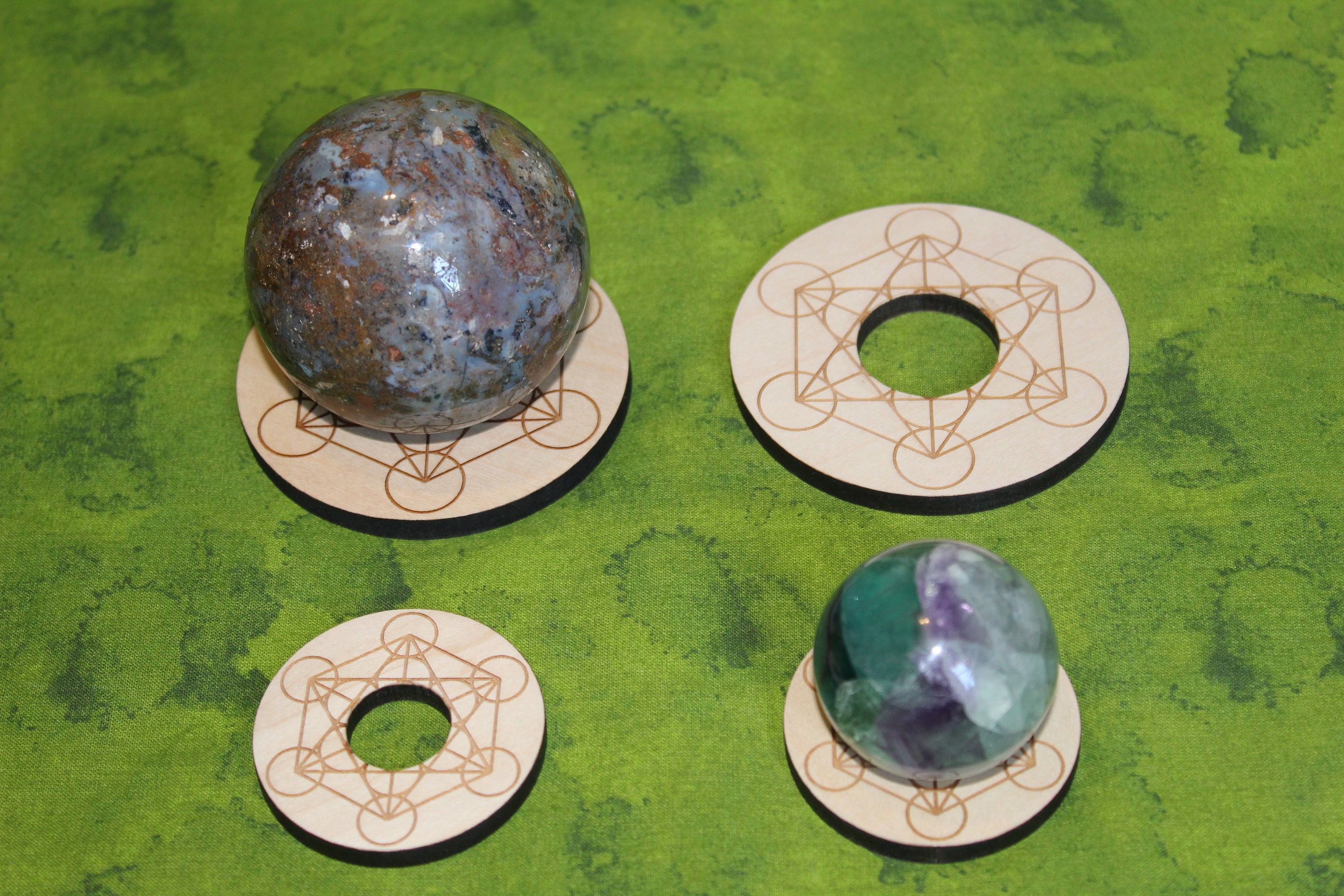 Wooden GEMSTONE SPHERE HOLDERS Sphere Stand Moon Flower | Etsy