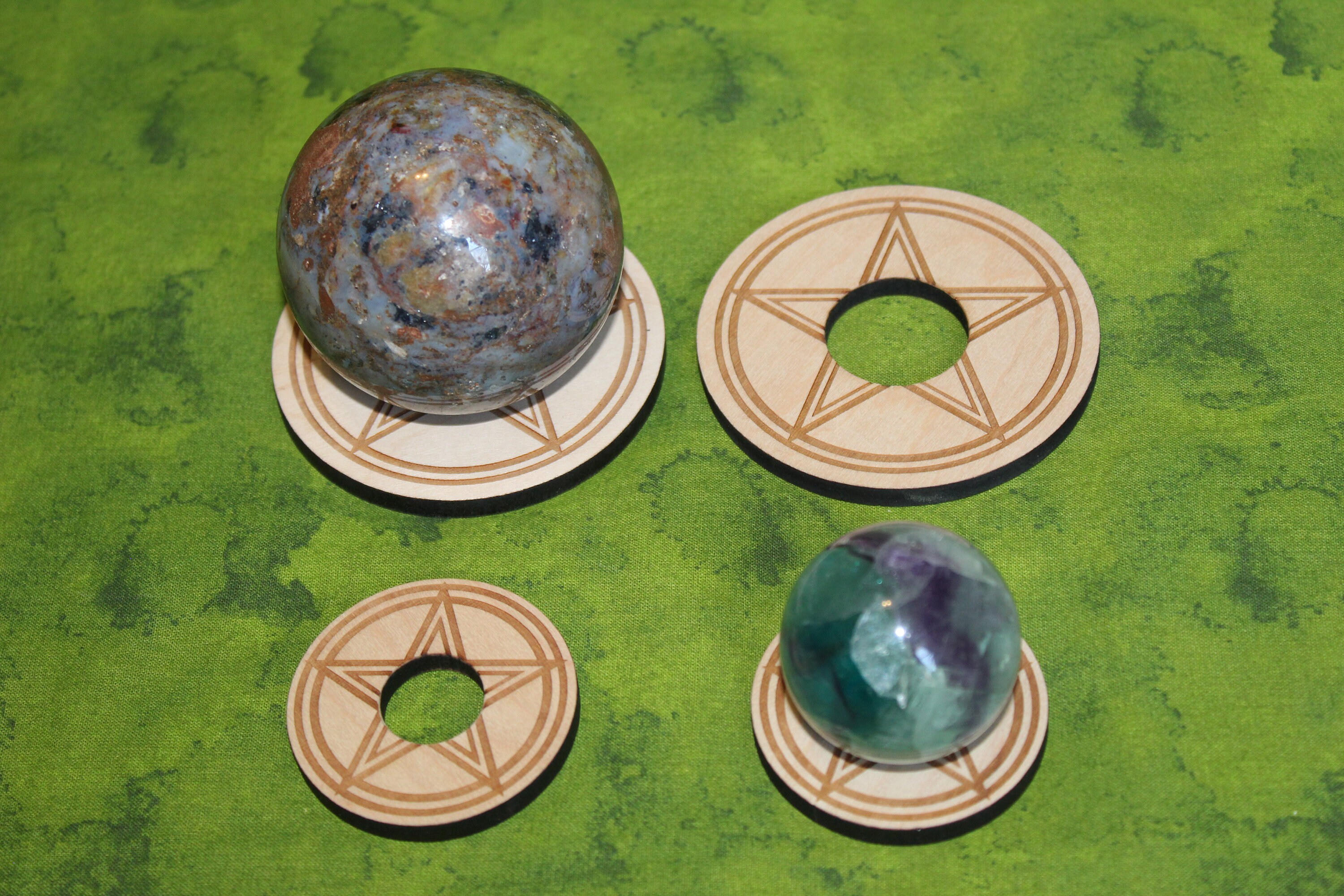 Wooden GEMSTONE SPHERE HOLDERS Sphere Stand Moon Flower | Etsy