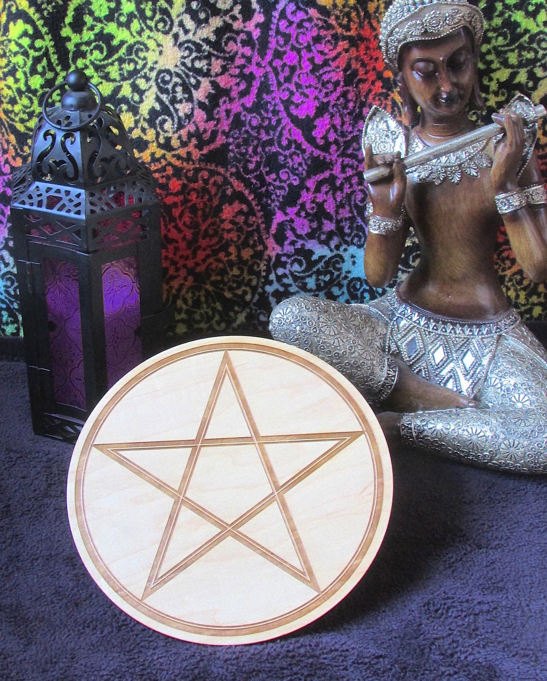 Pentacle Crystal Grid Plate Sacred Geometry Wooden Wood Crystal Grid - Etsy