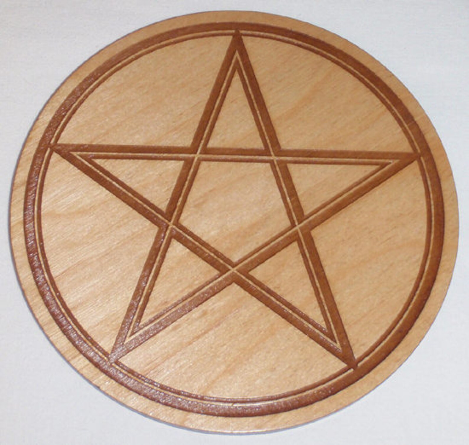 Pentacle Crystal Grid Plate Sacred Geometry Wooden Wood - Etsy
