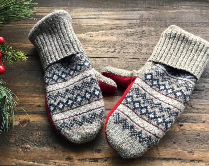 Wool Blend Sweater Mittens, Eco Friendly Christmas Gift, Stocking ...