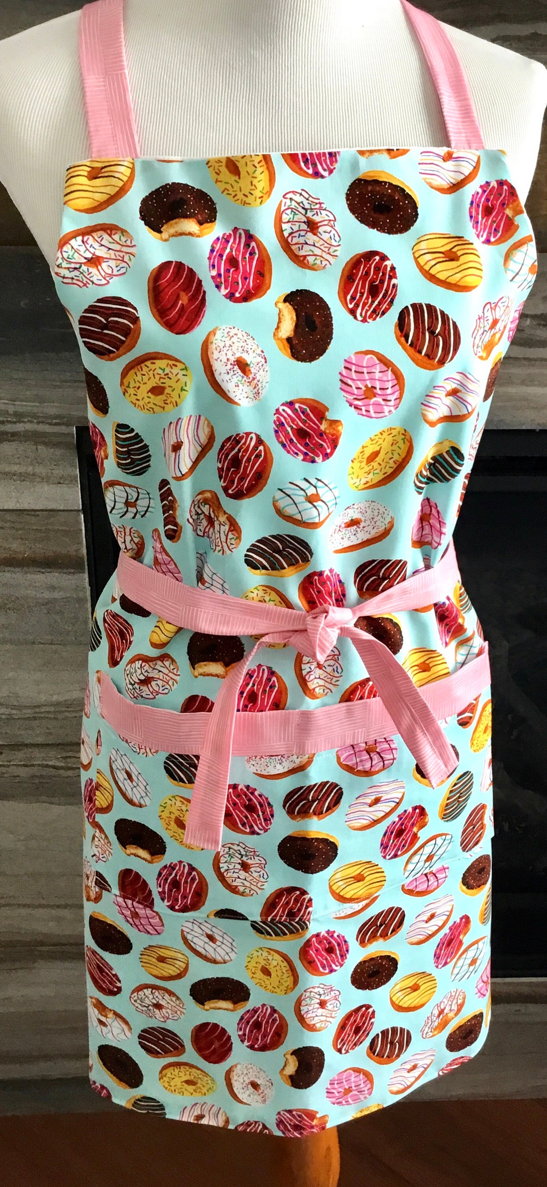 Donut Print Apron, Lined Kitchen Apron, Baking Gift, Mom Christmas Gift ...