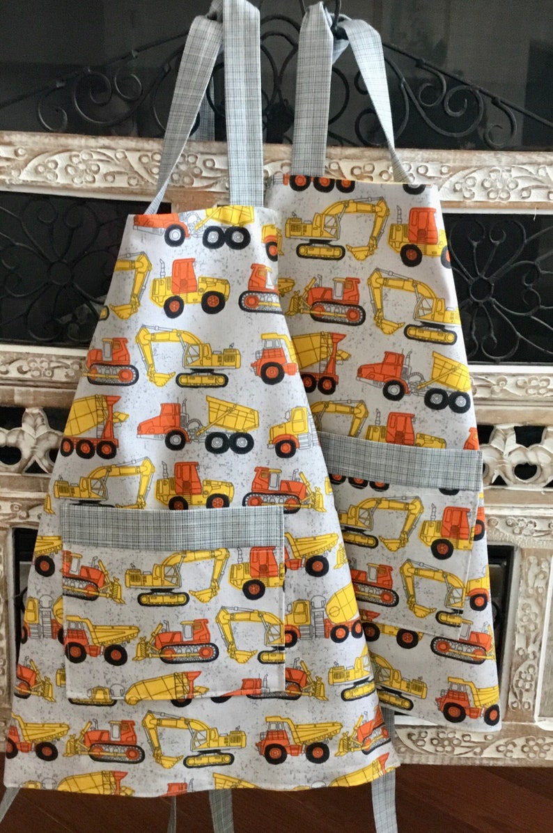Truck Aprons Tractors Little Boy's Apron Mommy's - Etsy