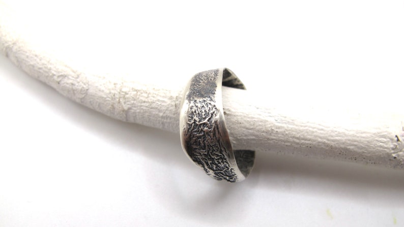Reticulated Silver Ring, Organic Texture Sterling Silver Ring Men ...