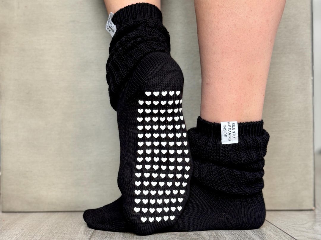 Silently Screaming Inside Slouch Socks - Etsy