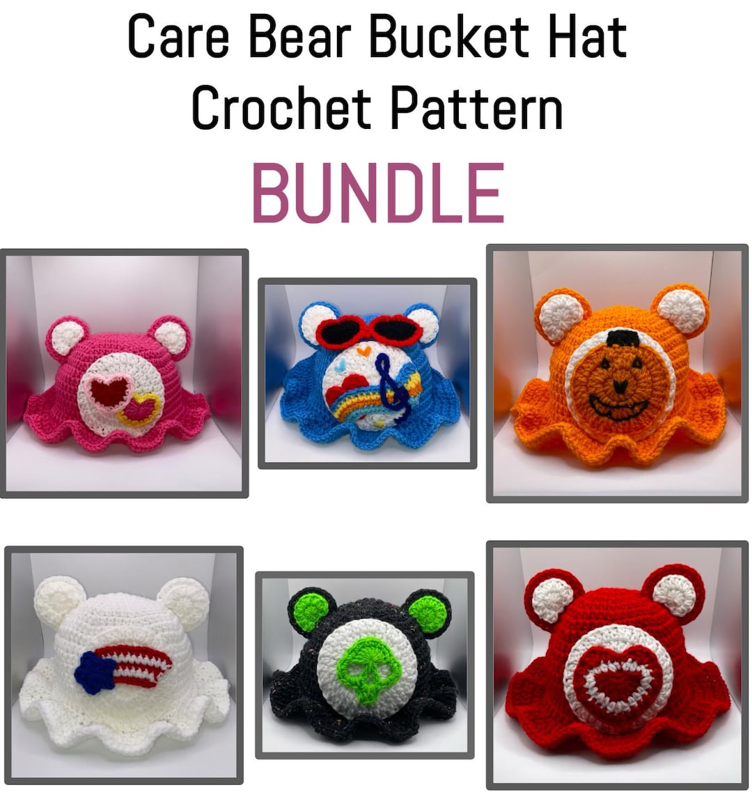 Care Bear Bucket Hat Pattern BUNDLE - Etsy