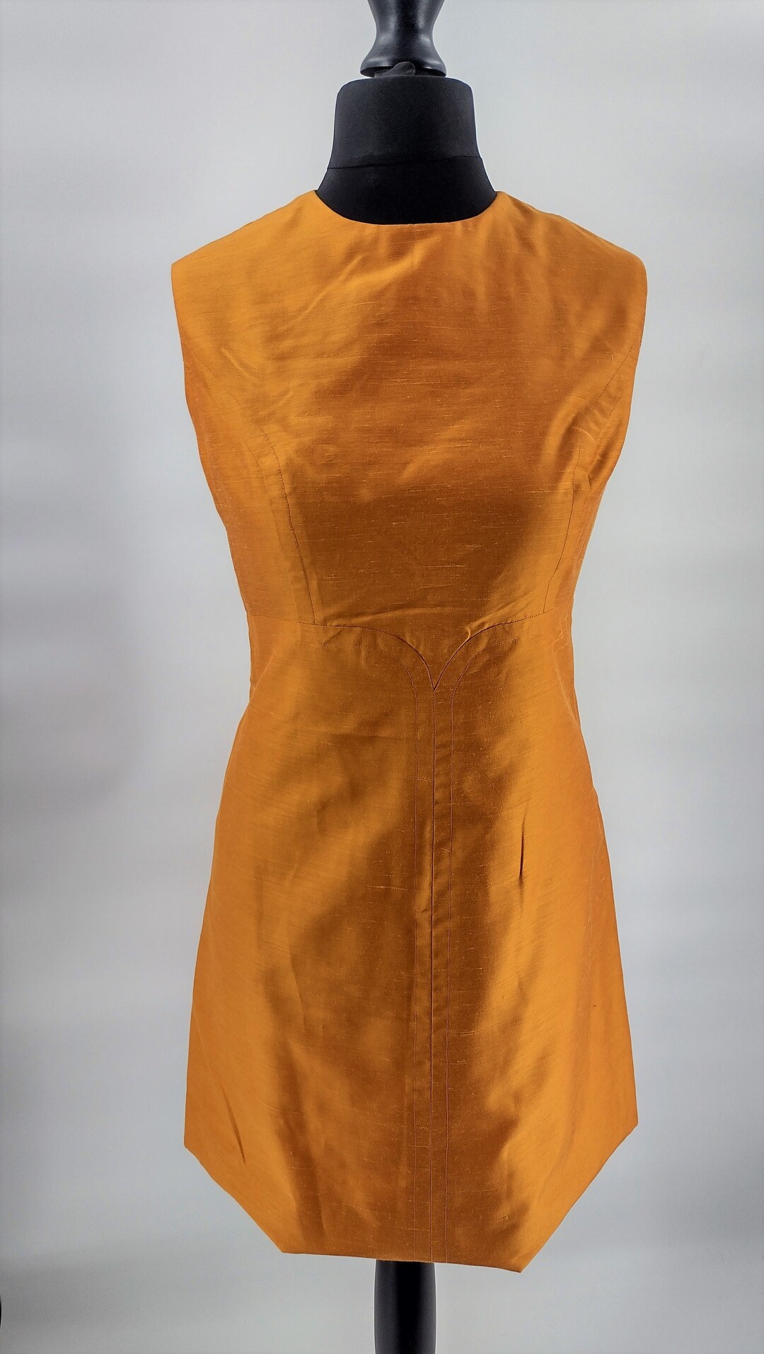 Vintage 1960's Burnt Orange Mini Dress, 60's Mini Dress, UK 10, US 6 ...