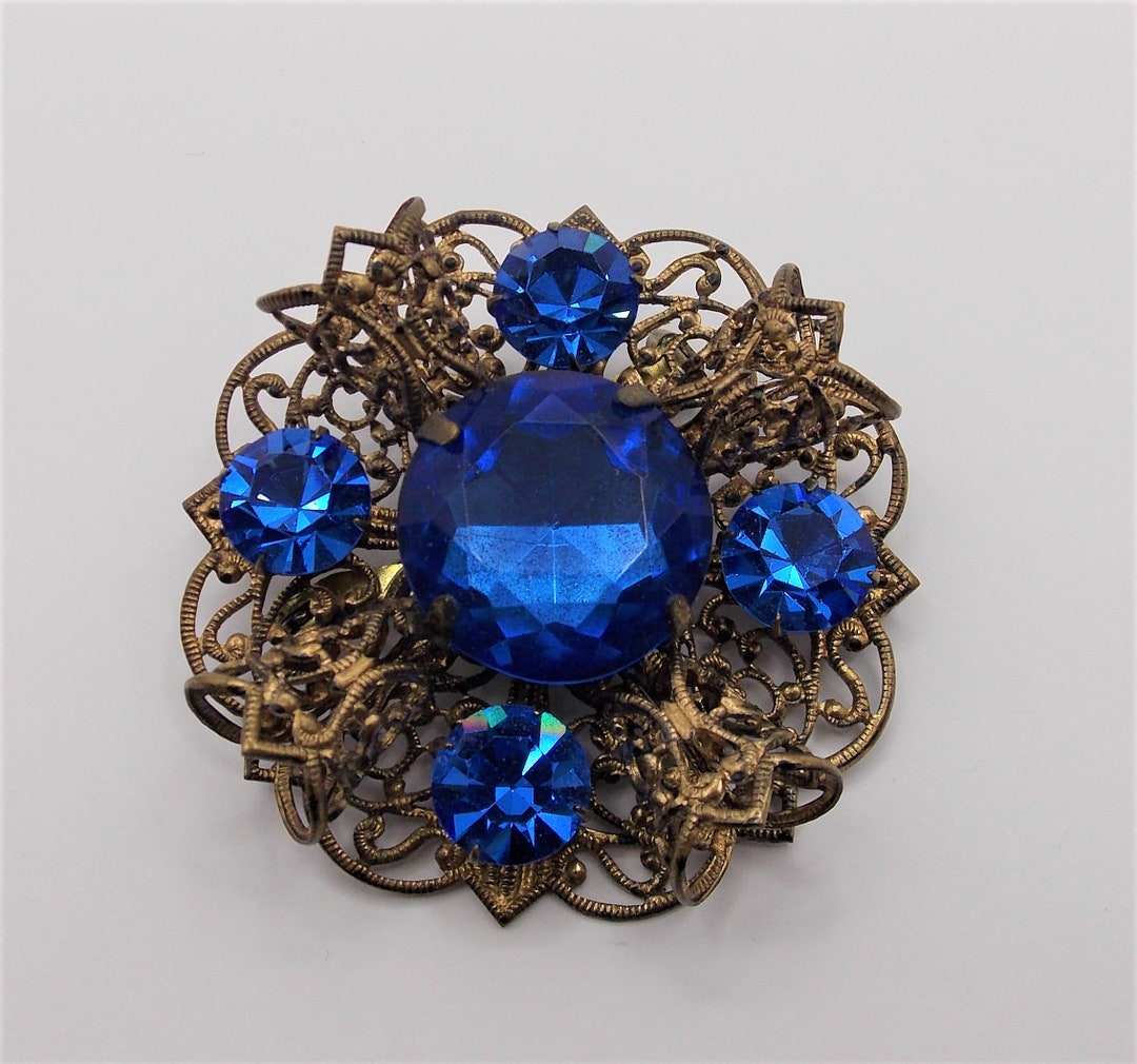 Vintage 1930 Brosche, filigrane Brosche, Art Deco Brosche, 1930 ...