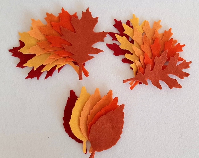 Felt Autumn Leaves 36 Pcs, Halloween Decoration, Die Cut Fall Leaves - Etsy