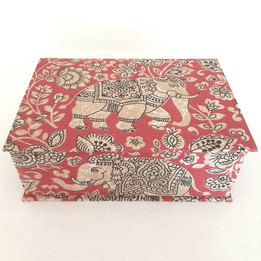 Fabric Keepsake Box, Handmade Makeup Box, Memory Box With Covered ...