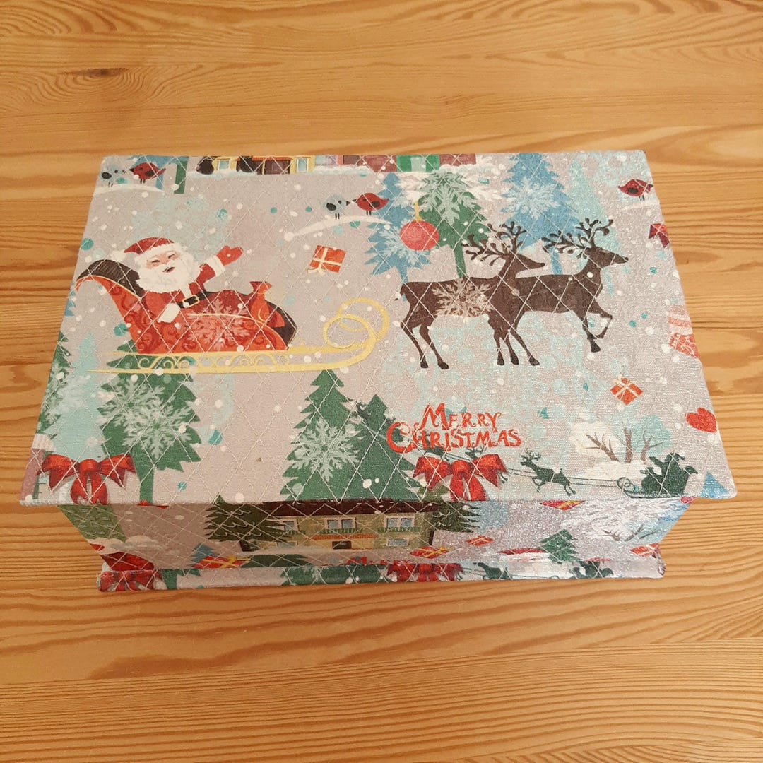 Fabric Keepsake Box, Christmas Gift Box, Handcrafted Memory Box - Etsy