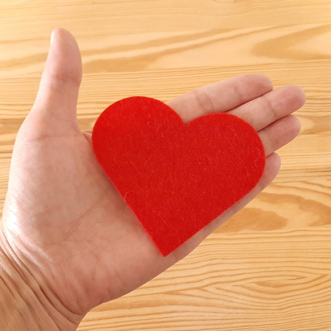 Die Cut Felt Hearts Felt Heart Shape Red Heart Appliques - Etsy