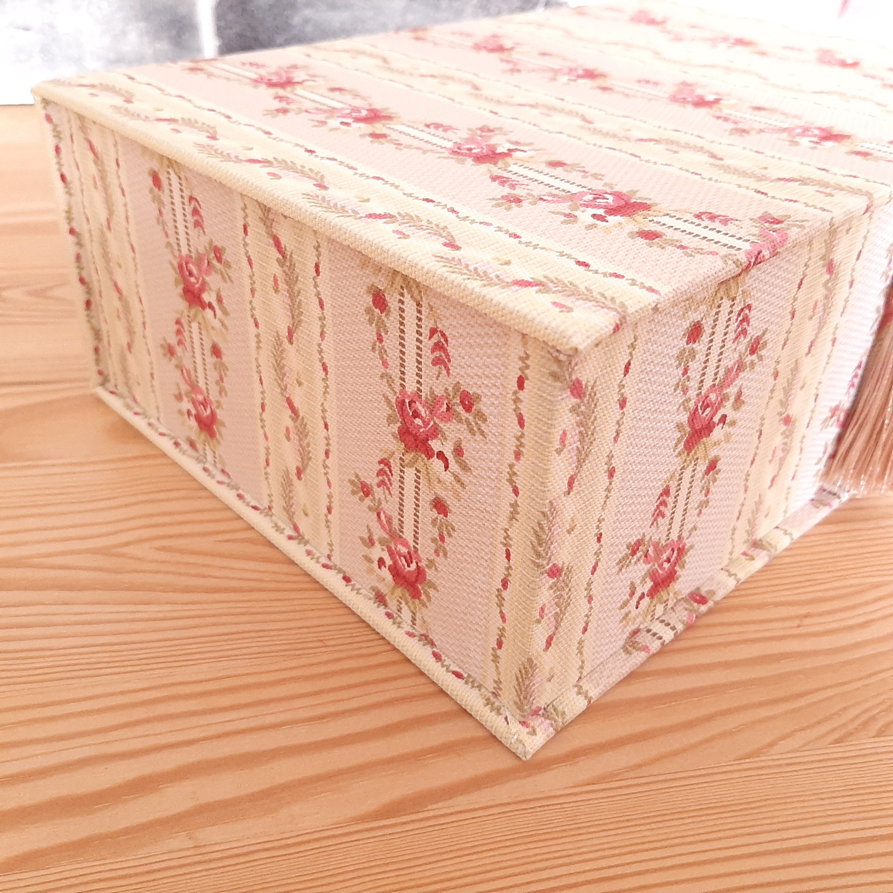 Fabric Keepsake Box, Handmade Makeup Box, Memory Box With Covered ...