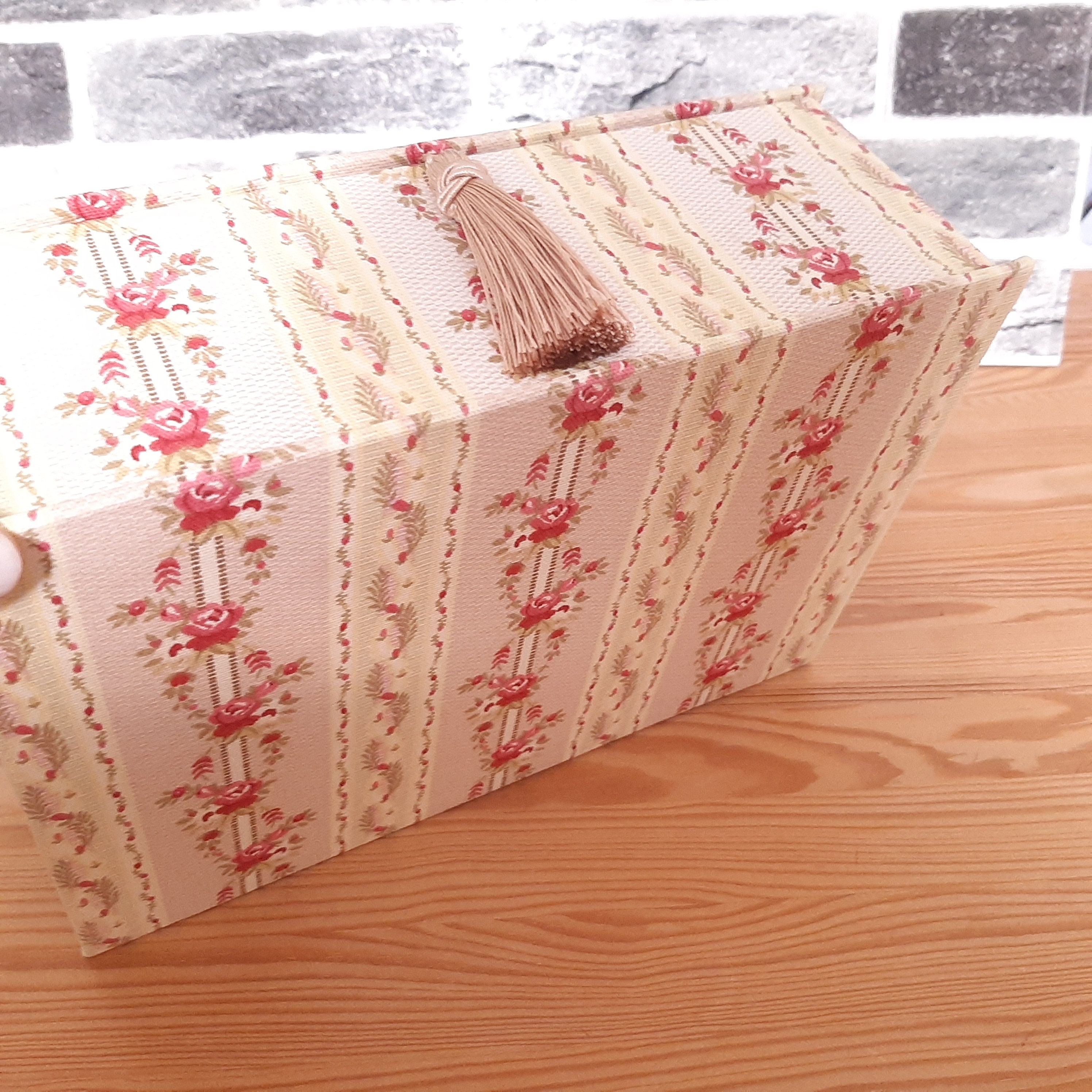 Fabric Keepsake Box, Handmade Makeup Box, Memory Box With Covered ...