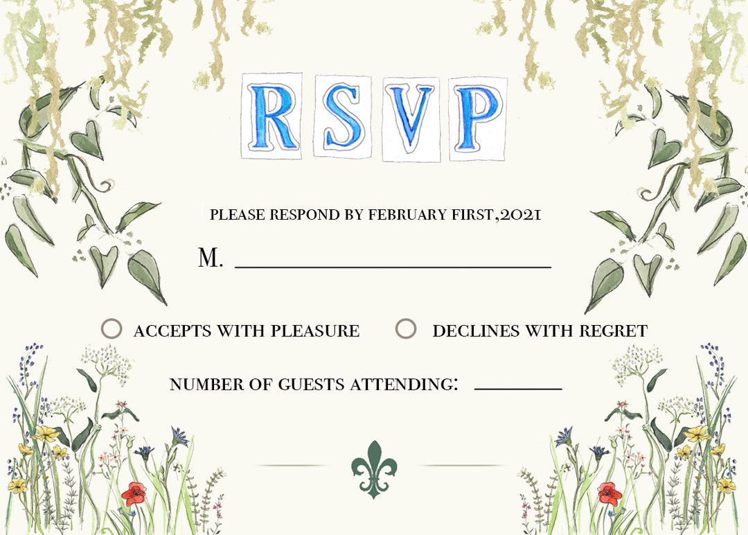 Semi-custom RSVP Card - Etsy