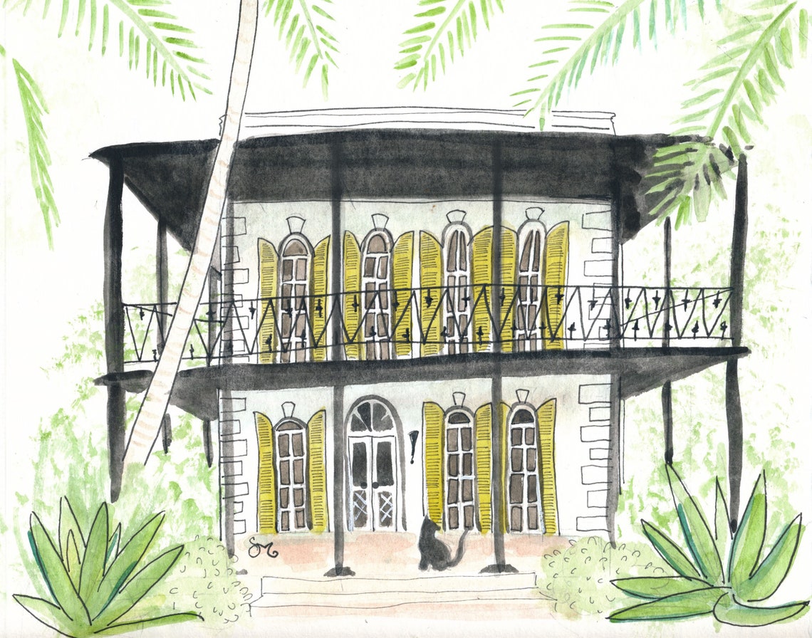 Hemingway House Fine Art Giclée Print- Key West Fine Art Print- Ernest ...