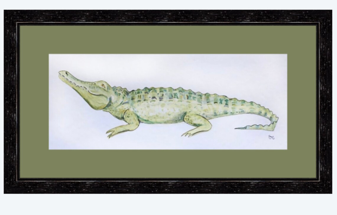 Alligator Watercolor Print - Etsy