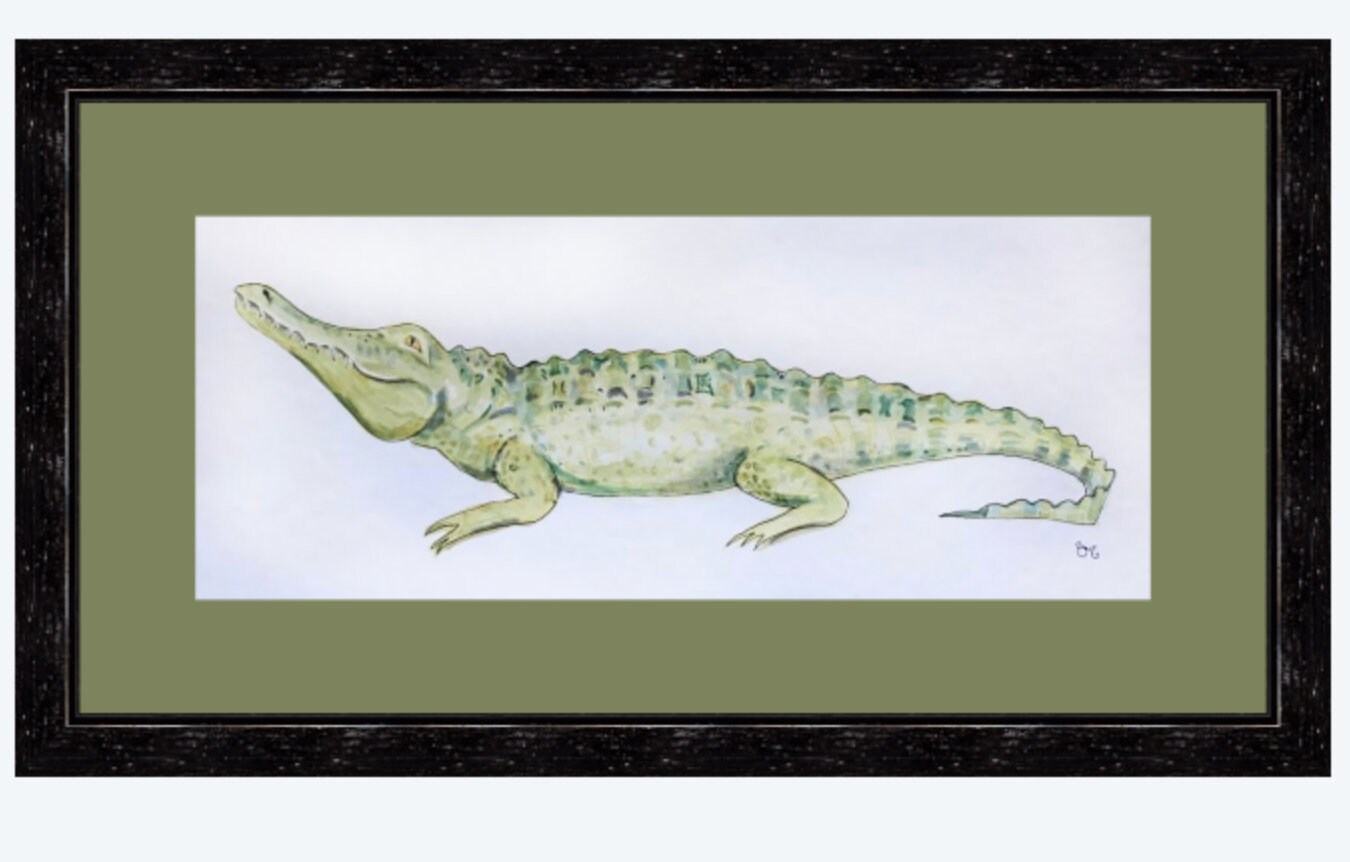 Alligator Watercolor Print | Etsy