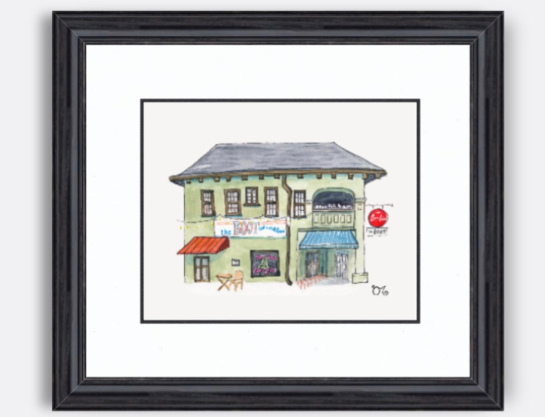THE BOOT- Restaurant and Pub Bar New Orleans -- Watercolor Giclée Print ...