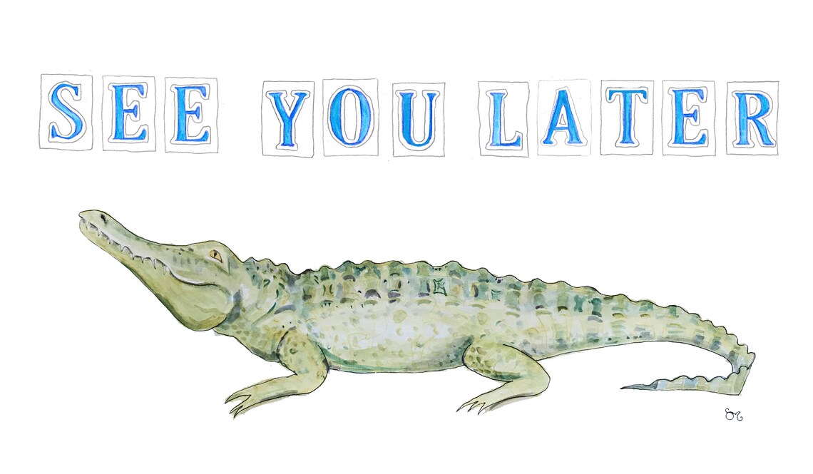 See You Later Alligator Whimsical Watercolor Giclée Print | Etsy