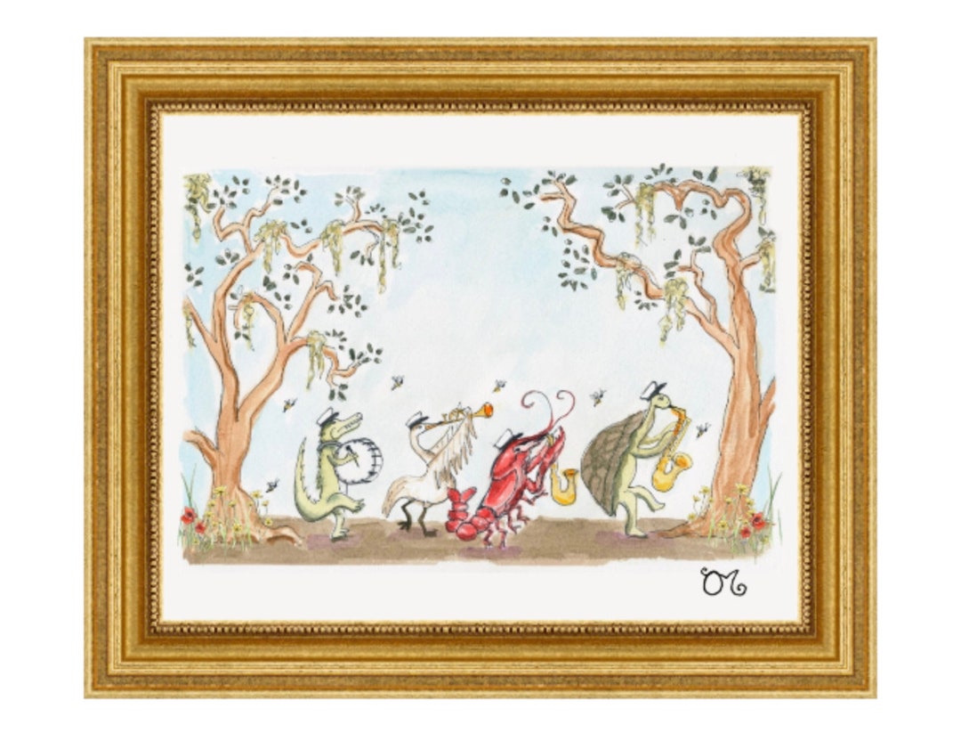 Secondline in the Swamp- Watercolor Giclée Art Print- New Orleans - Etsy