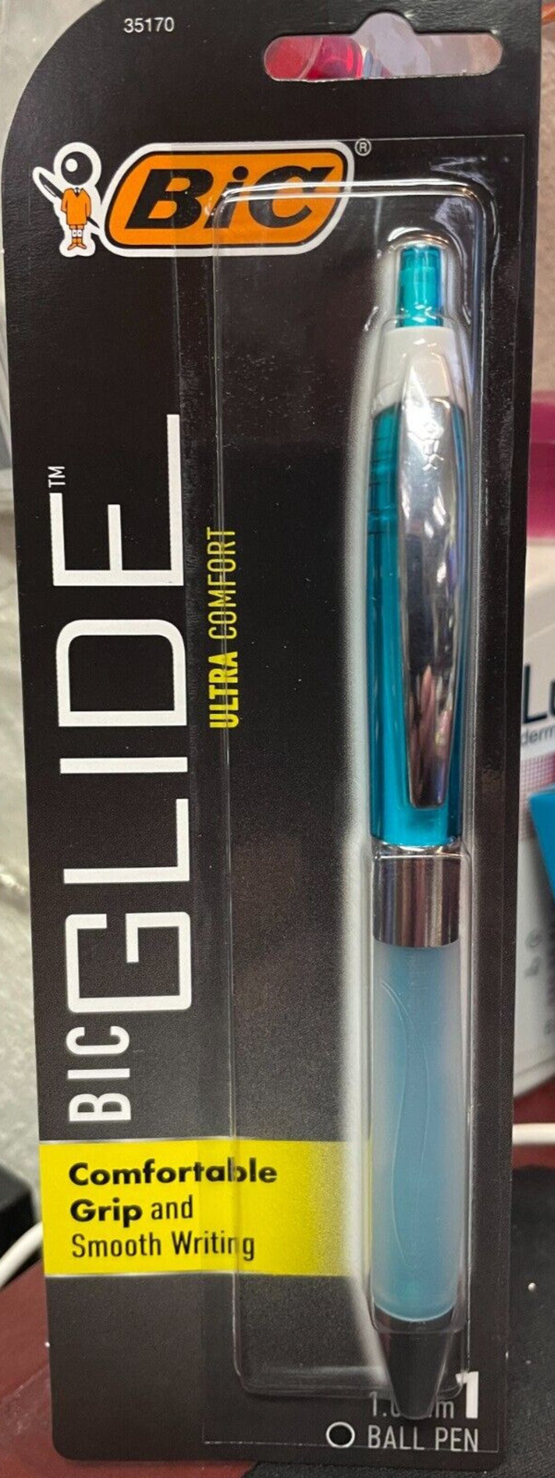 Baby Blue Bic Glide Atlantis Ultra Comfort Ball Pen Comfortable Grip ...