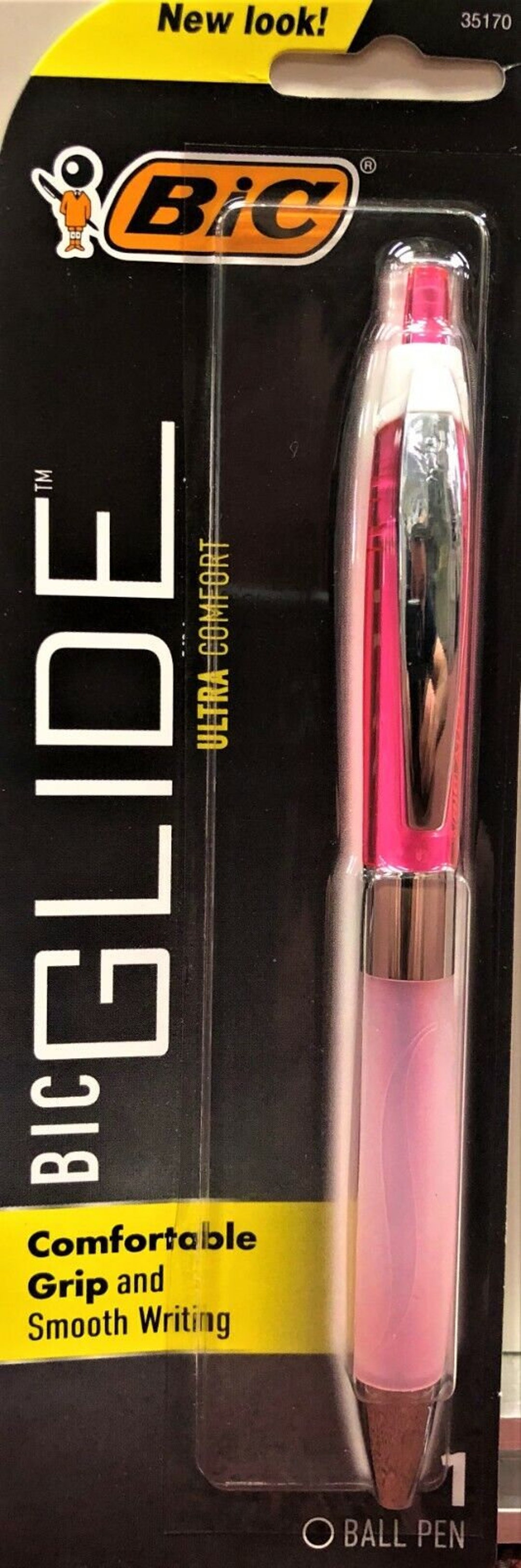Pink Bic Glide Atlantis Ultra Comfort Ball Pen Comfortable Grip ...