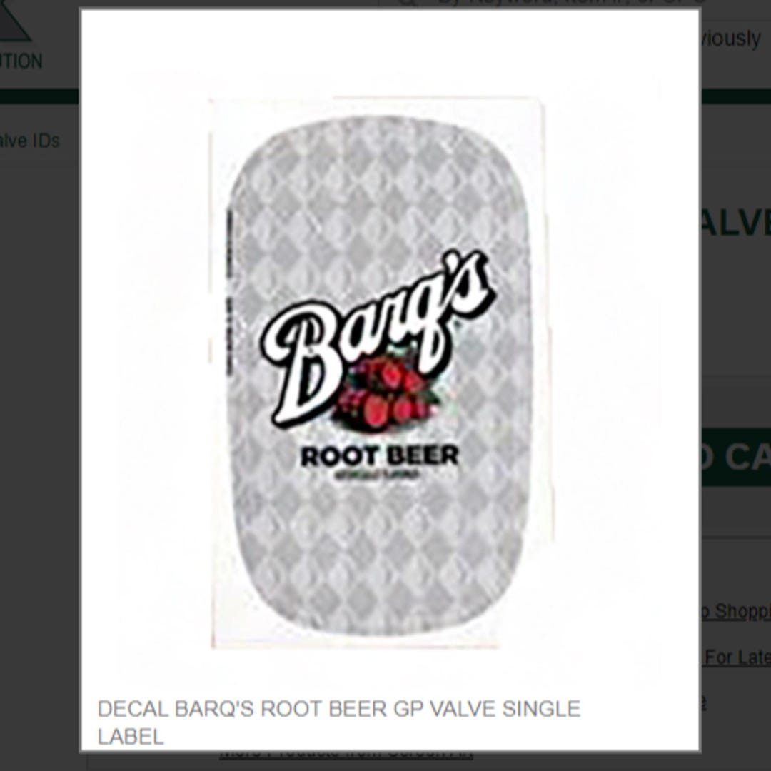 Sticker Barq's Root Beer Gp Valve Single Label D60-BRB-4-SG - Etsy