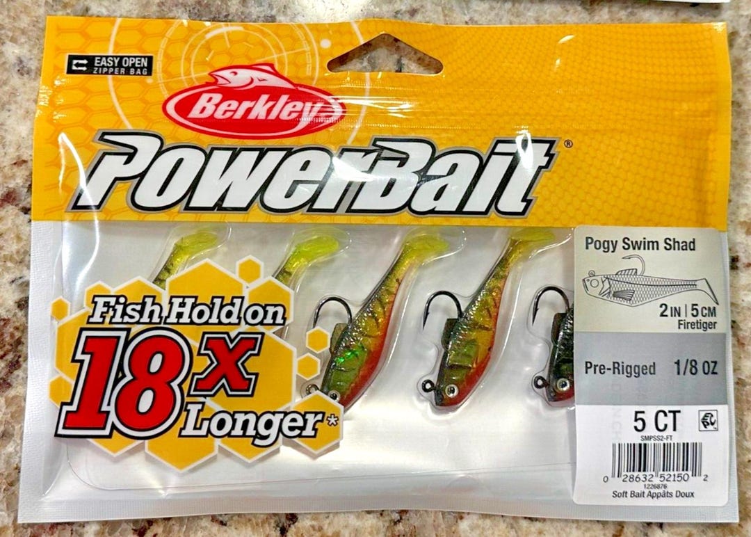 Berkley Power Bait Pogy Swim Shad 2 Pre-rigged 1/8oz. 5 Pk SMPSS2-FT ...