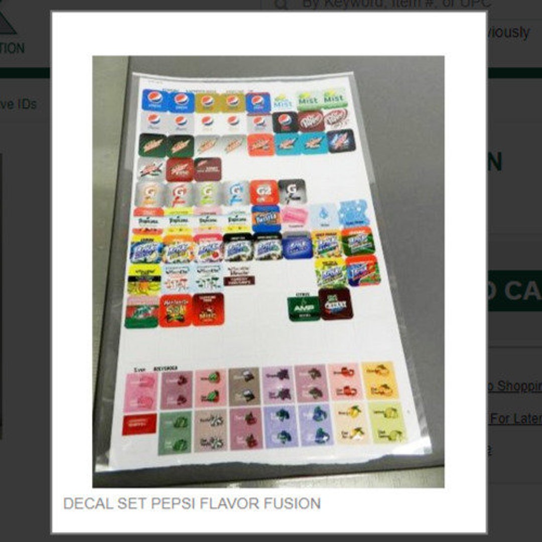 Decal Set Pepsi Flavor Fusion 620921358 - Etsy