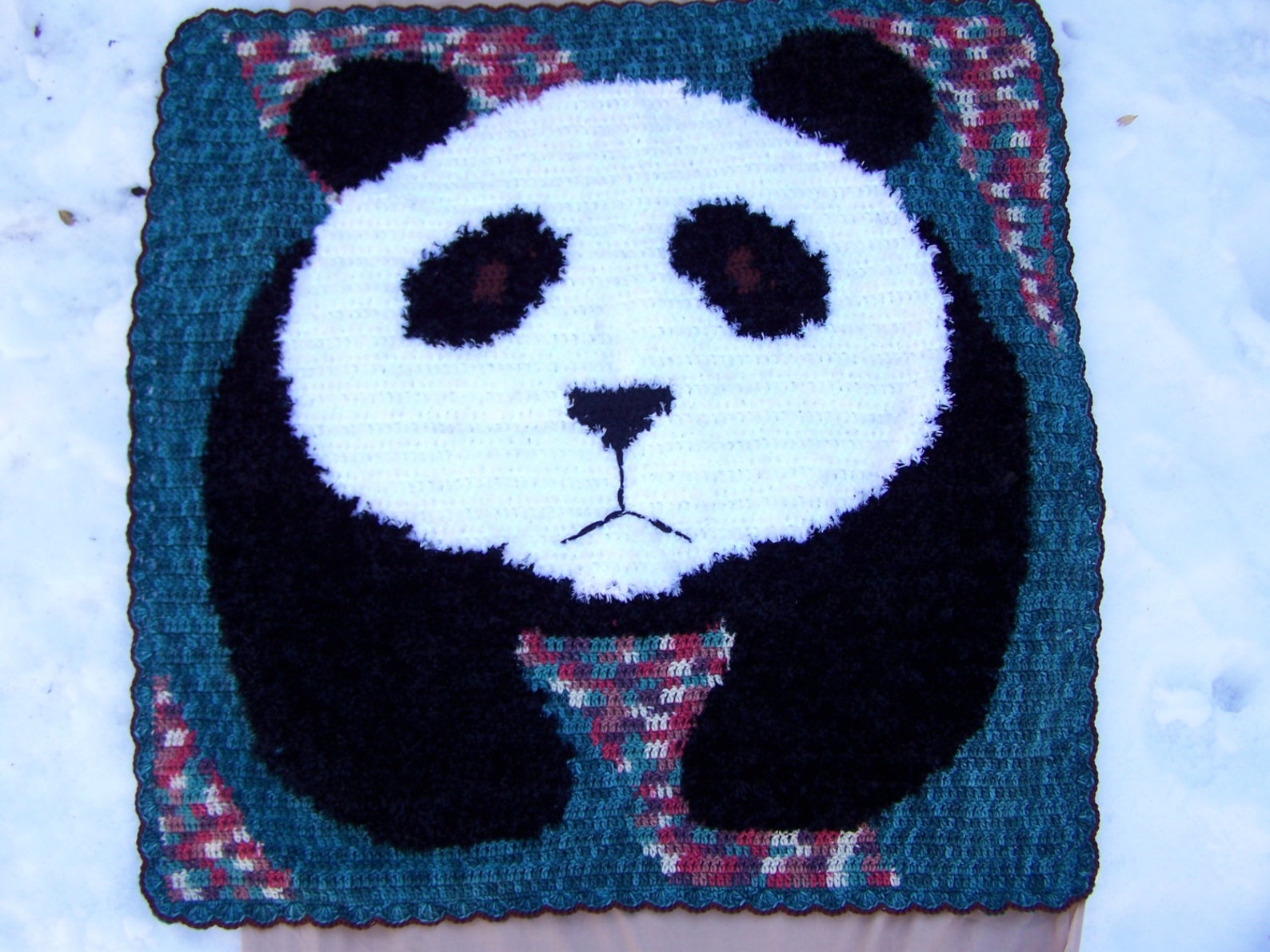 Panda Crochet Pattern, Panda Baby Blanket Pattern, Panda Afghan Pattern ...