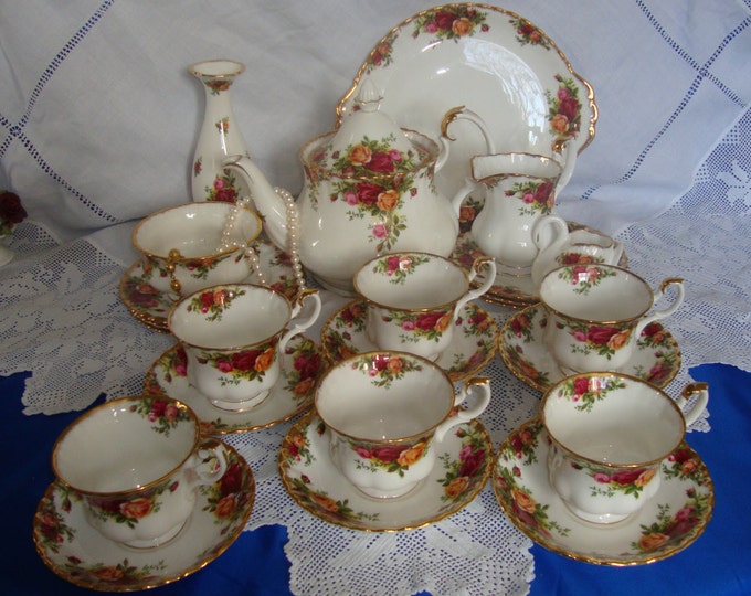 Royal Albert Old Country Roses Tea Set Exquisite A Must for Memorable ...