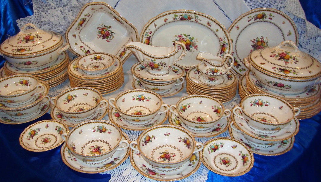 SPODE ROCKINGHAM Dinner Set Hand Decorated 10 Settings 71 Pieces - Etsy