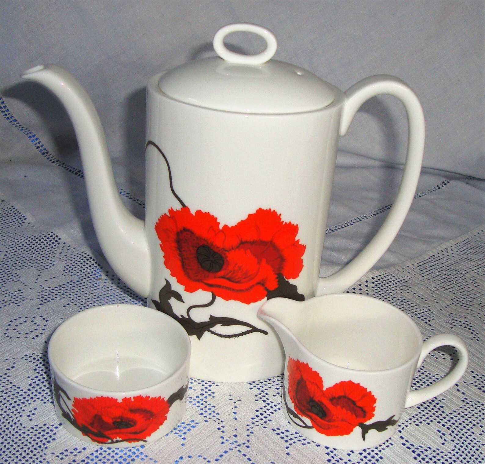 SUSIE COOPER Corn Poppy Coffee Set Wedgwood 15 Pieces - Etsy UK