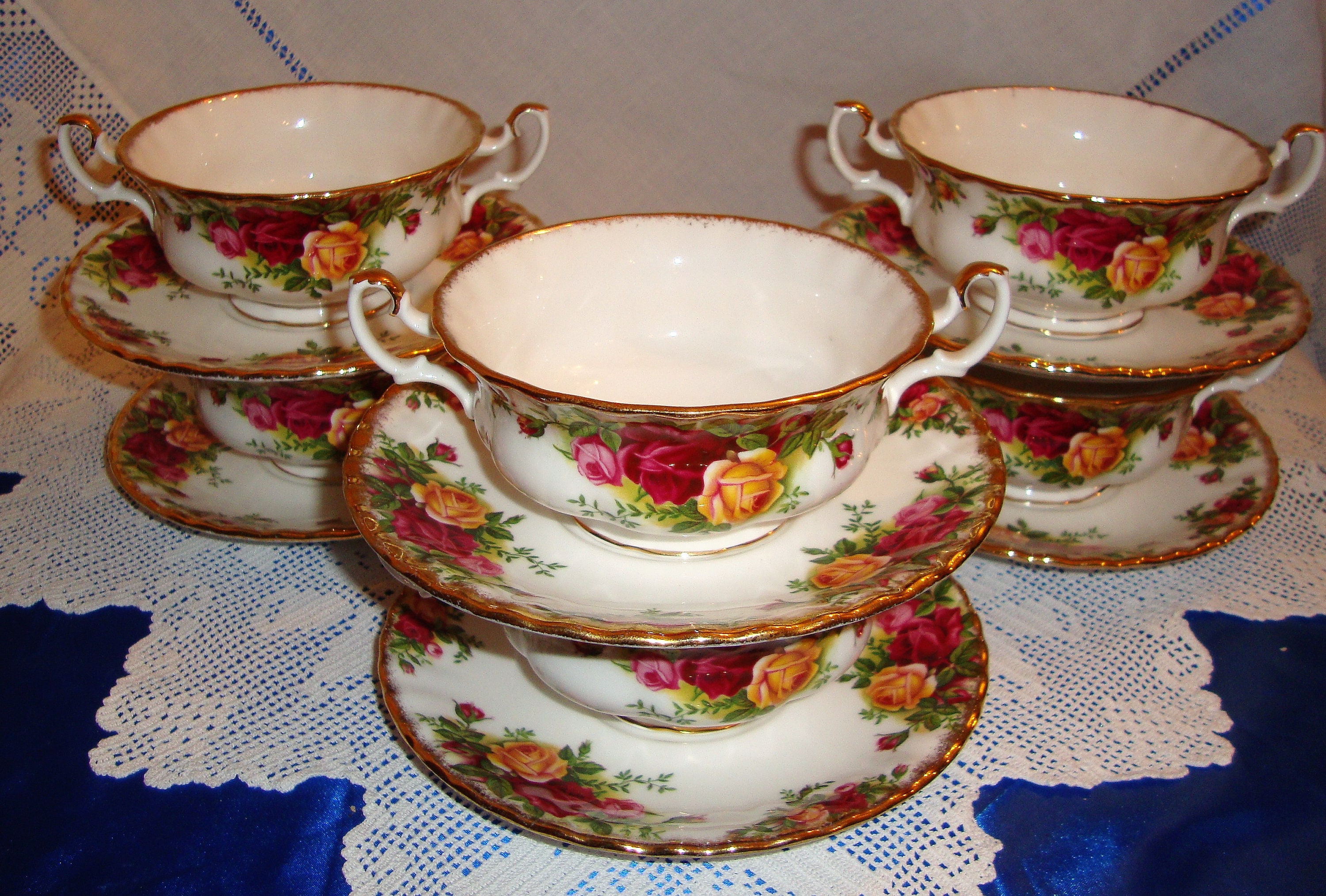 ROYAL ALBERT Old Country Roses Soup Bowls Creme Soup Bowl - Etsy UK