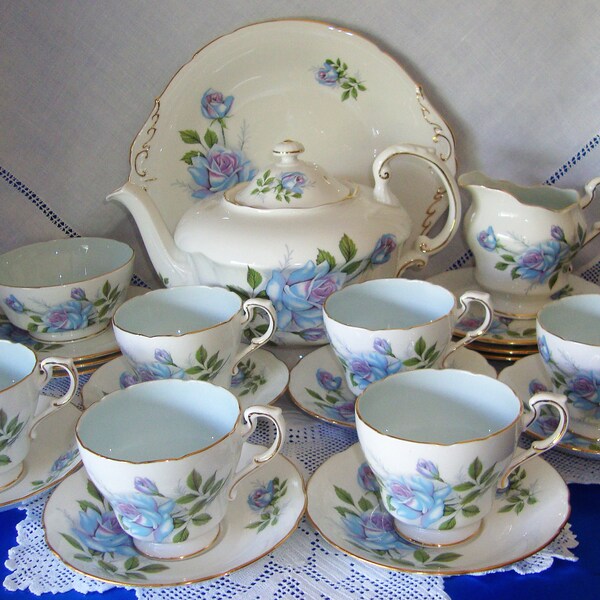 Blue Gold Tea Cup - Etsy UK