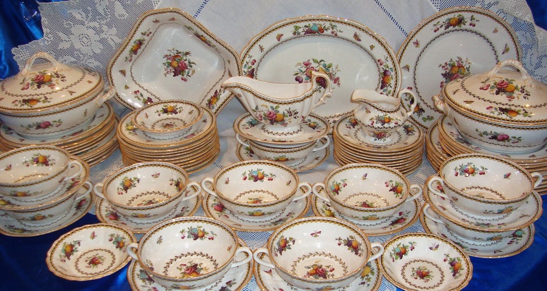 SPODE ROCKINGHAM Dinner Set Hand Decorated 10 Settings 71 - Etsy