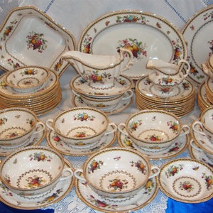 SPODE ROCKINGHAM Dinner Set Hand Decorated 10 Settings 71 Pieces - Etsy
