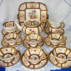 SOLD Antique Paragon Tea Set Made for Queen Mary by PARAGON CHINA ...