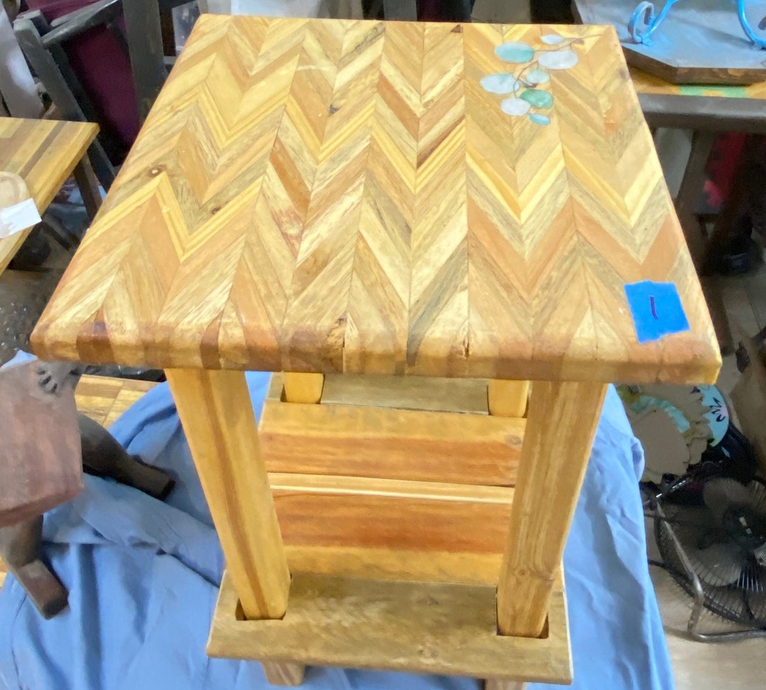 Chevron Patterned End Table #1 - Etsy