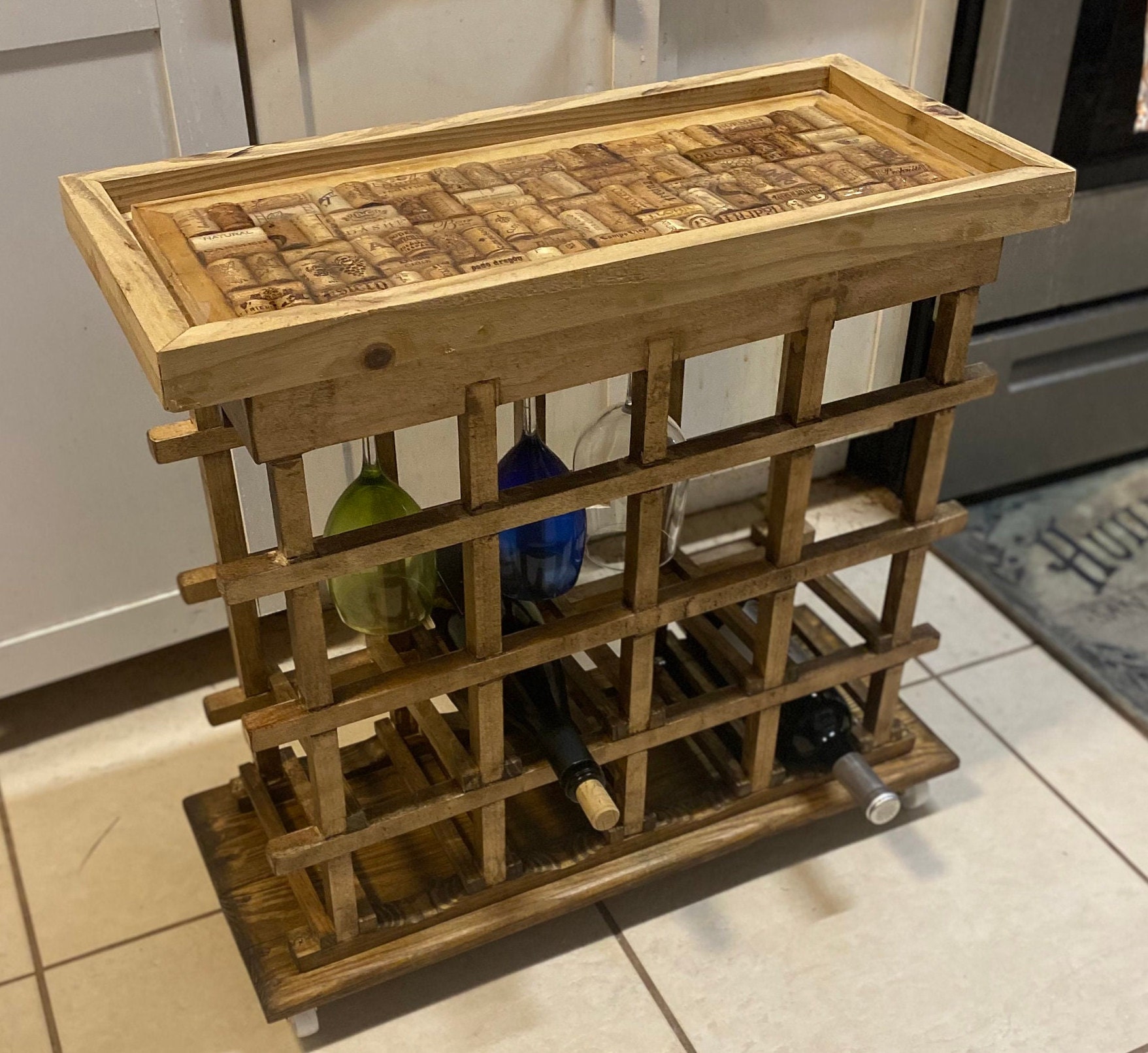 Rolling Wine Cart Table. - Etsy
