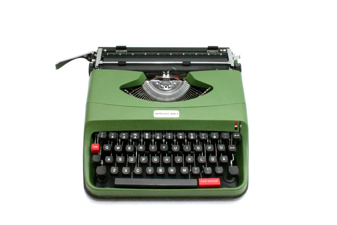 Cursive Script Typewriter Italic Font Green Portable Working Qwerty ...