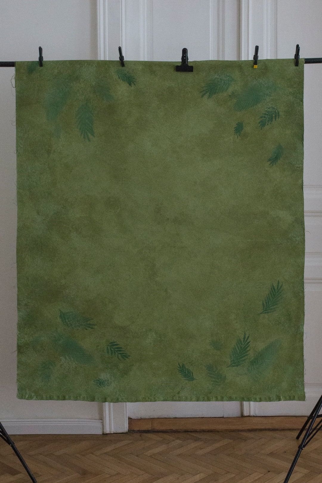 Green Hand Painted Rustic Canvas Background for Photographers - Etsy