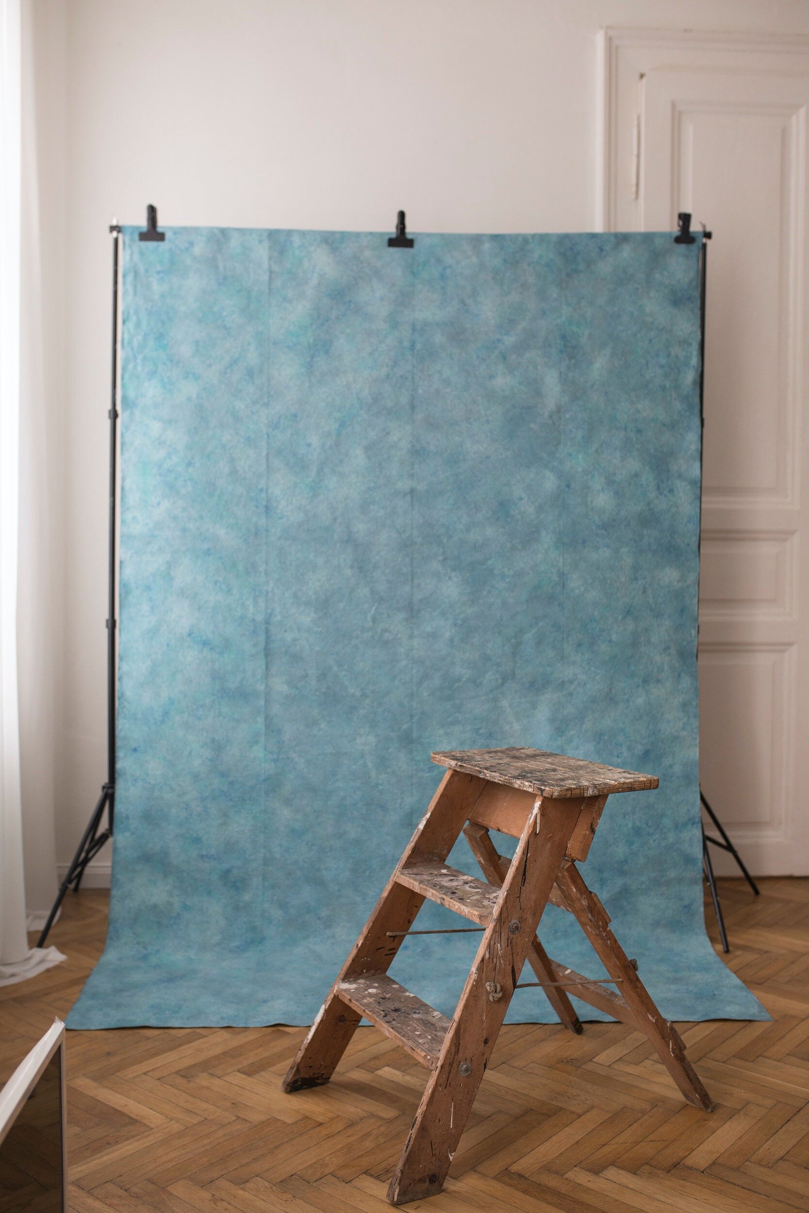 Blue Textured Hand Painted Canvas Background - Etsy