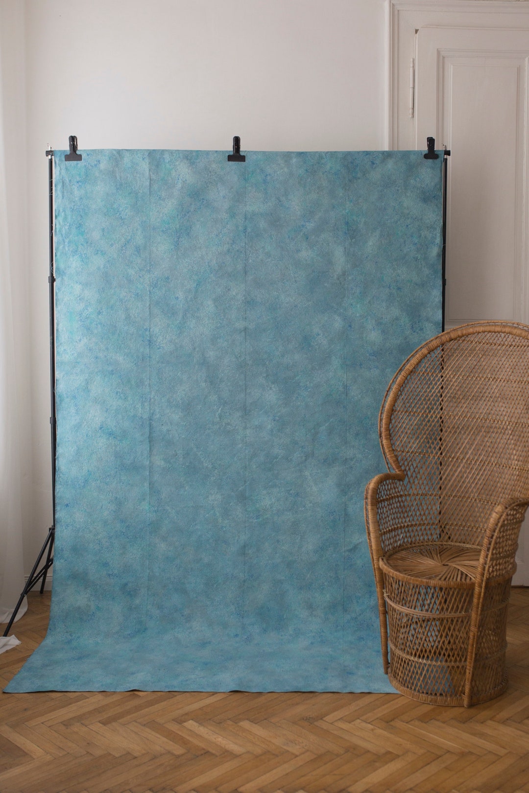 Blue Textured Hand Painted Canvas Background - Etsy