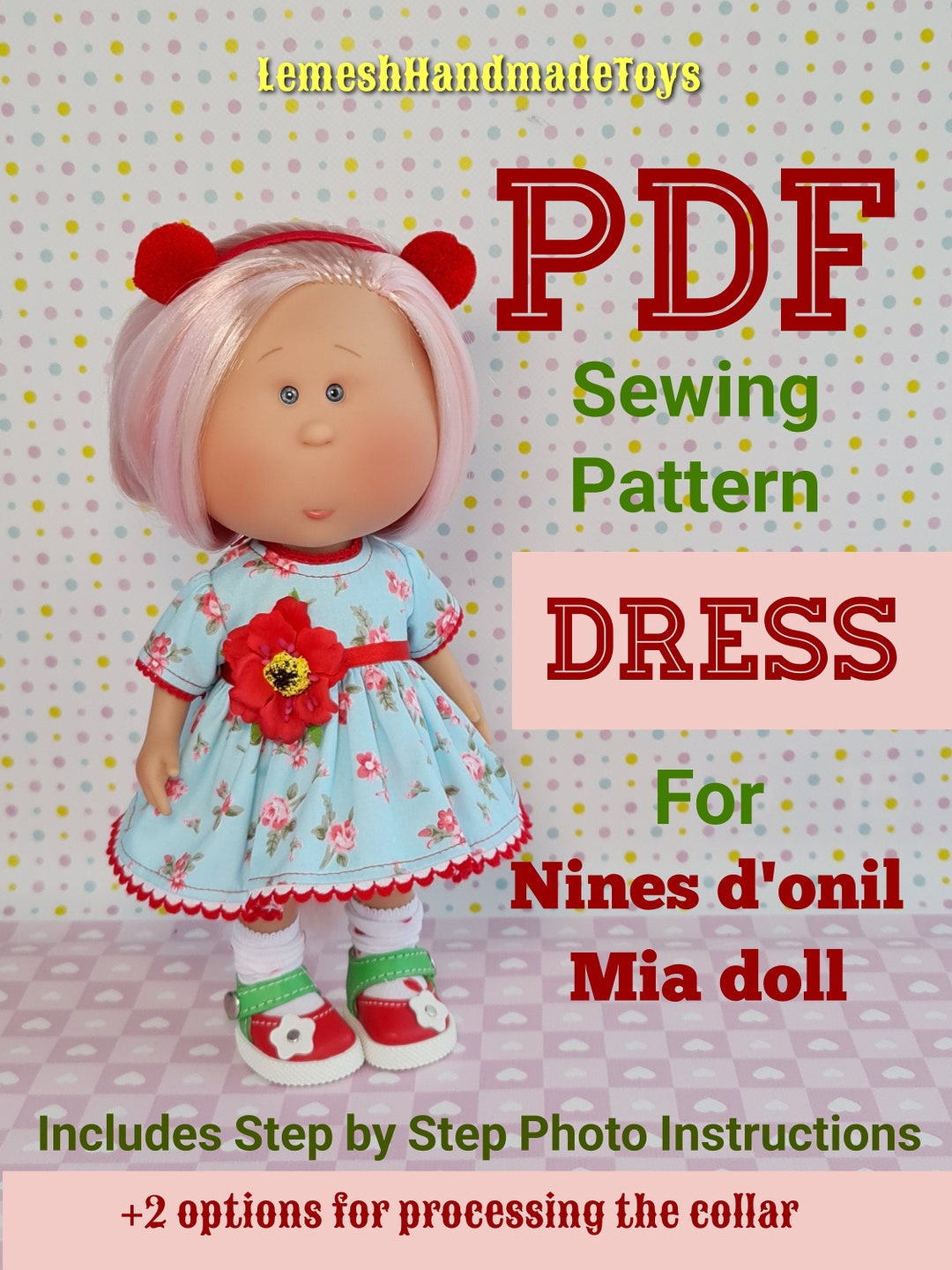 PDF PATTERN for Nines D'onil Doll Mia. Puppe 30 Cm Mit Bekleidung Nines ...