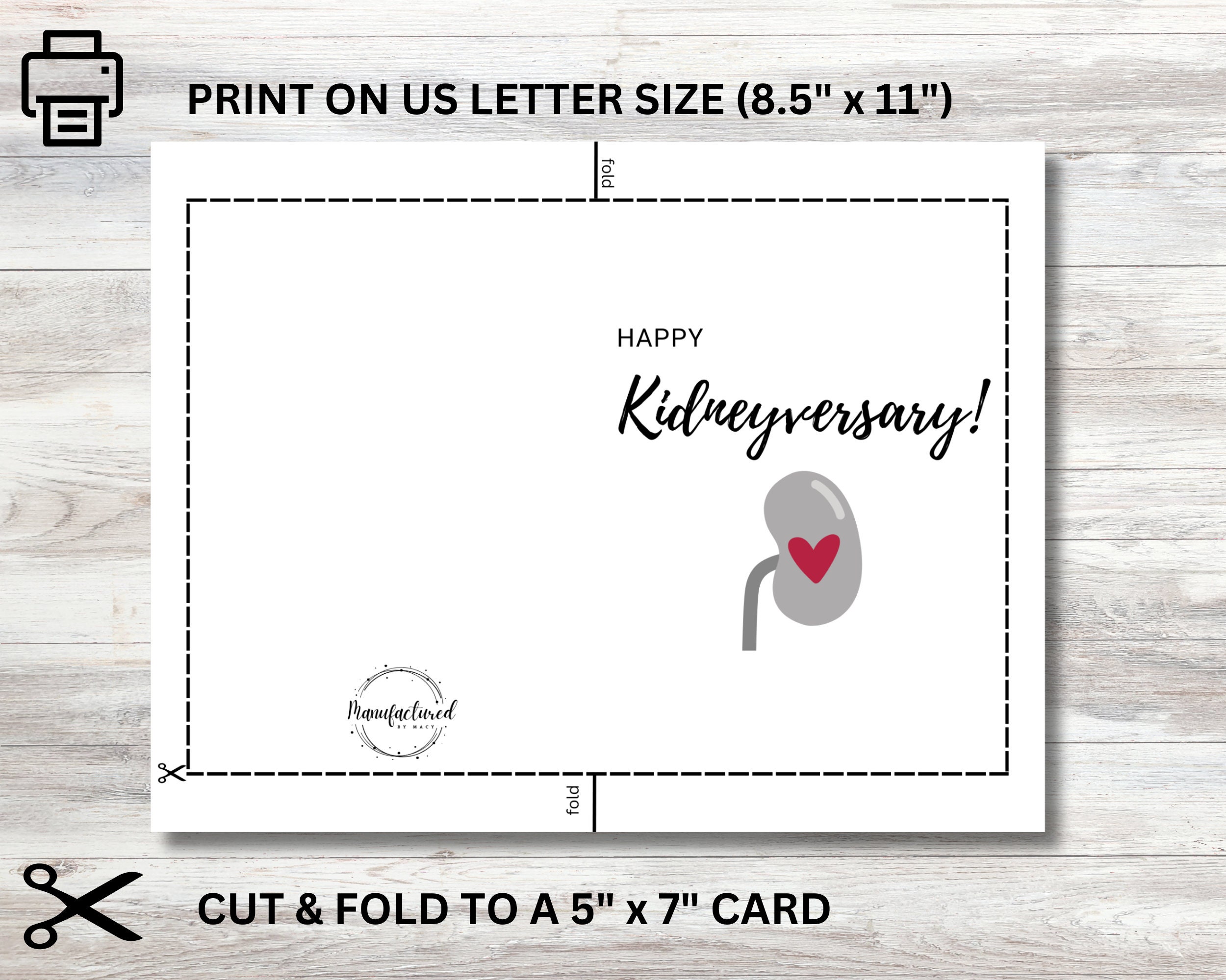Kidneyversary Greeting Card – Transplant Anniversary Gift (digital ...
