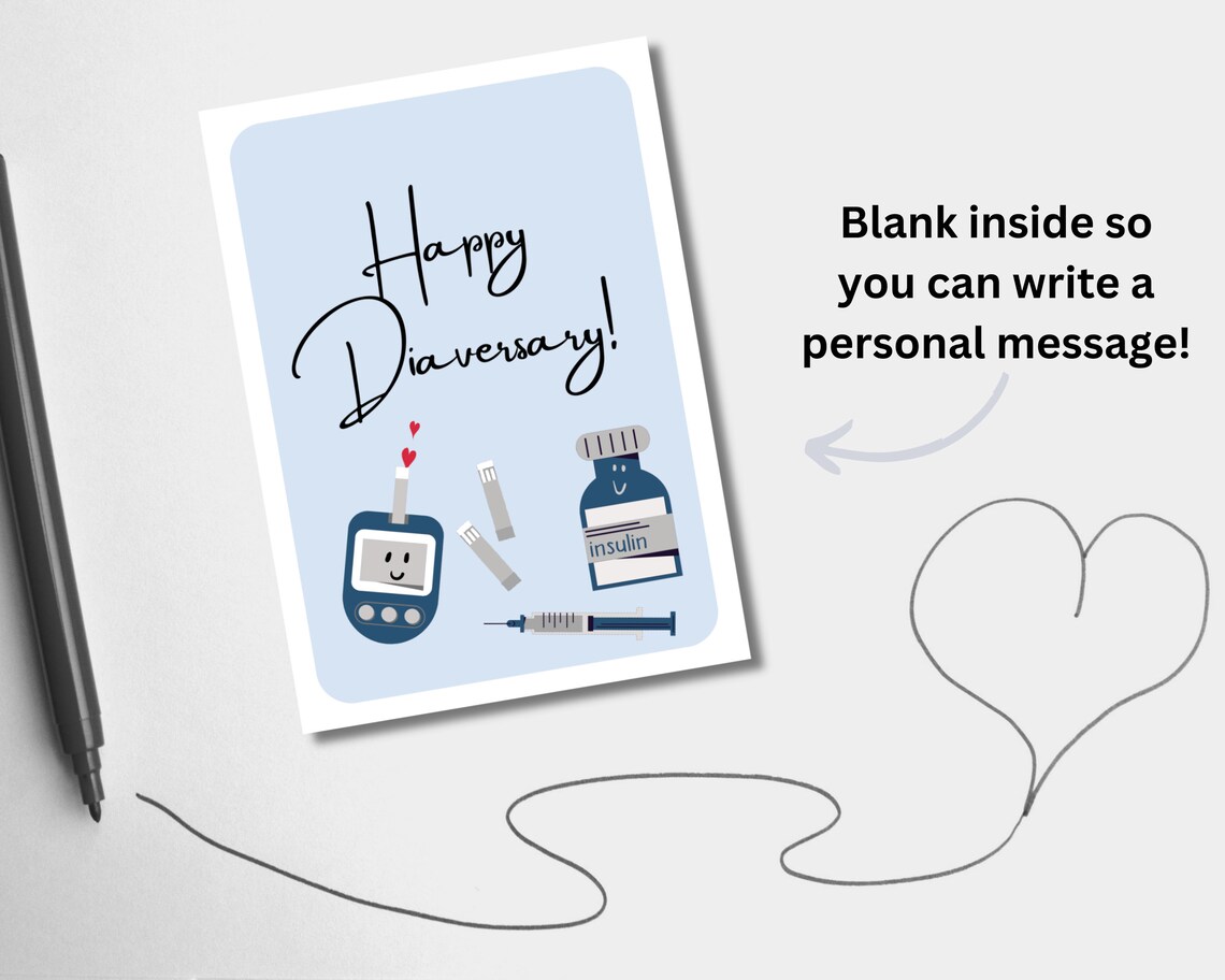 Happy Diaversary Card: Type 1 Diabetes Anniversary (PDF, PNG, JPG) - Etsy
